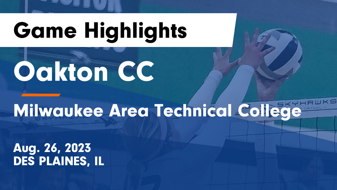 Oakton CC vs Milwaukee Area Technical College Game Highlights - Aug. 26 ...