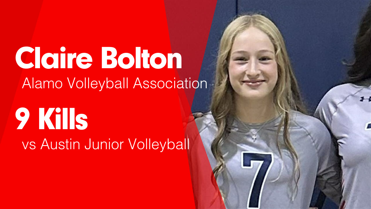 9 Kills vs Austin Junior Volleyball - Claire Bolton highlights - Hudl